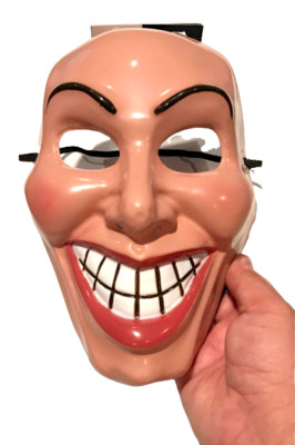 FEMALE EVIL GRIN MASK Mime Clown Joker Face Killer Jester Big Smile ...