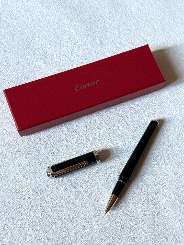 NEW Cartier VIP AD Gift Palladium-Finish Santos Dumont Rollerball Pen ...