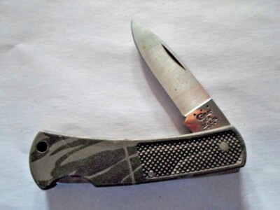 Case XX SS 225 L pocket knife, Small LockBack Green Camo, Pre-Owned | eBay