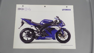 Yamaha 2004 YZF-R1 YZF R1 Dealers Sales Specifications Chart Data Sheet ...