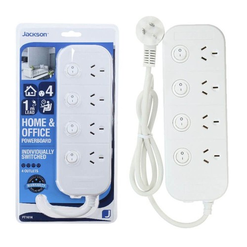 Jackson Industries 4 Outlet Overload Switch Powerboard White High ...