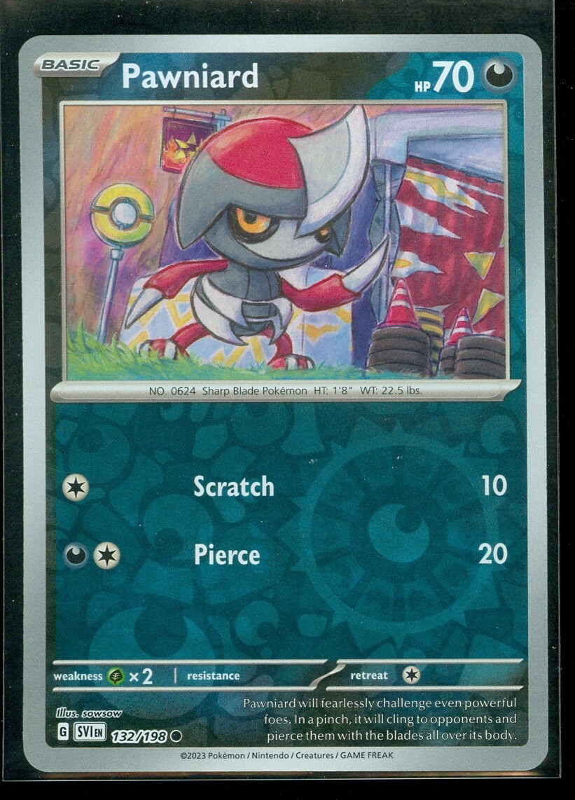 Pokemon PAWNIARD 132/198 Scarlet & Violet Rev Holo - - MINT | eBay