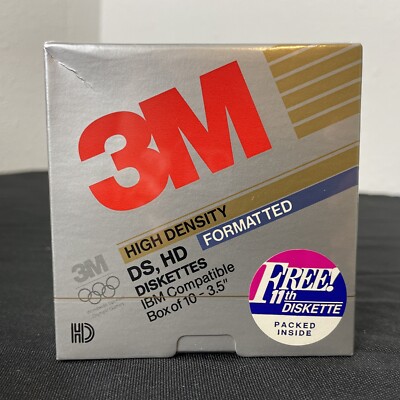 3M 3.5" High Density Diskettes DS HD Floppy Disk 10-Pack BRAND NEW ...
