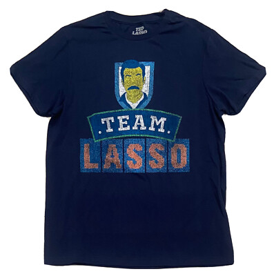 TEAM LASSO Ted Lasso Men’s Medium M Blue Tee Shirt NWOT Television Show ...