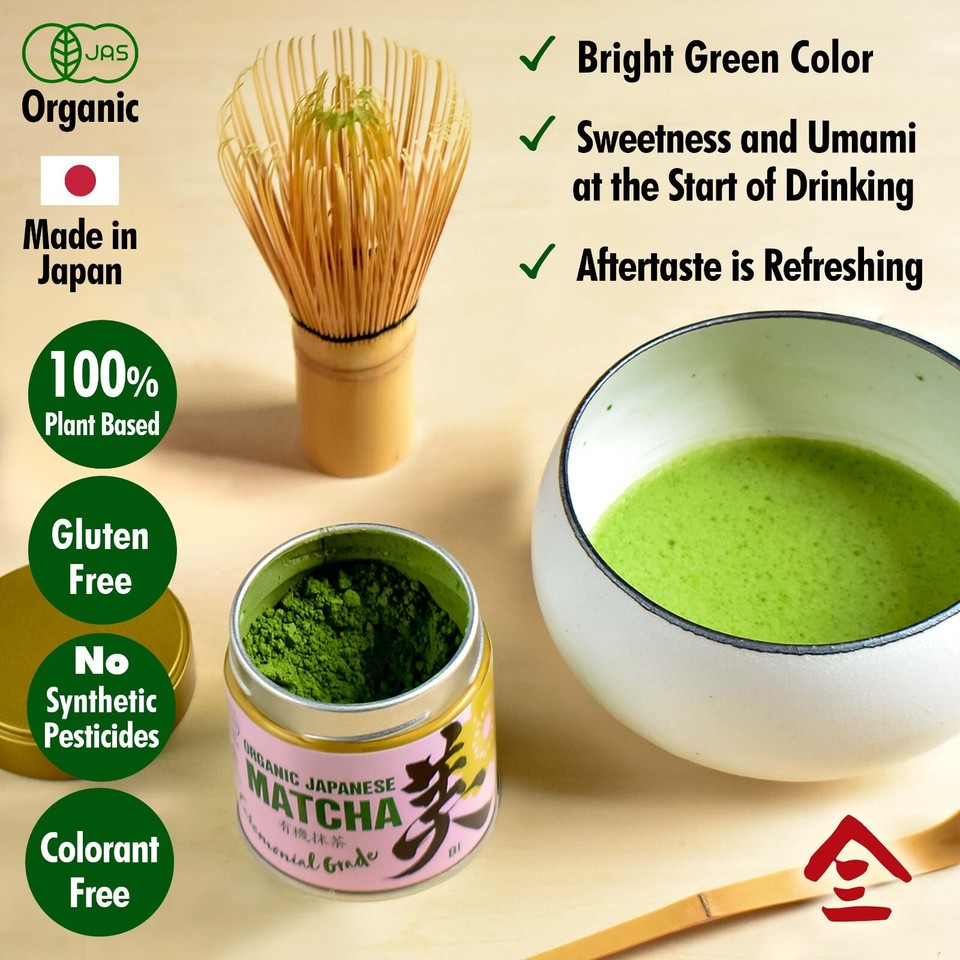 Japanese Organic Matcha Ceremonial Grade Matcha Green Tea Powder BI 30g ...