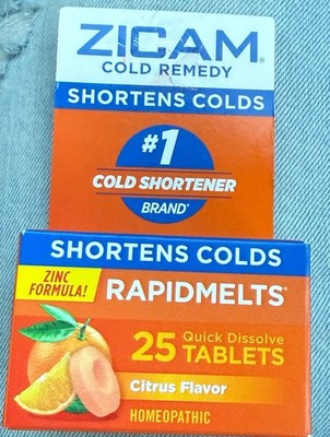 2 Boxes Zicam Ultra Cold Remedy Rapidmelts Citrus Flavor 18 Count each ...