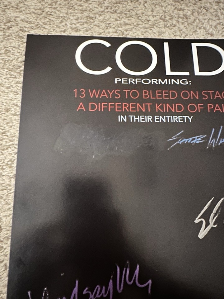 COLD Band 2025 Signed Autographed Tour Poster Scooter Ward 13 Ways ...