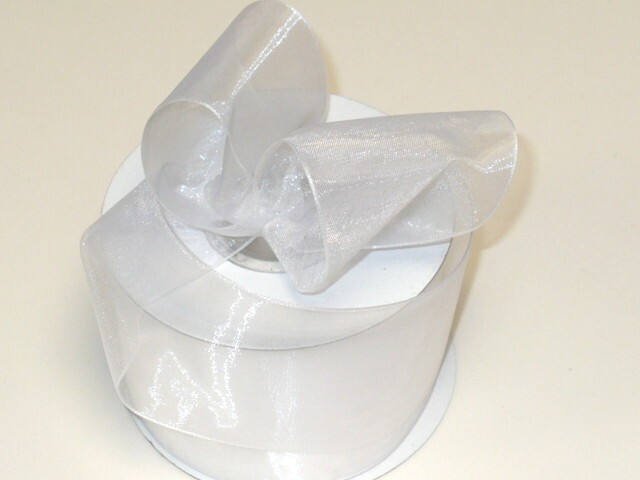 Woven white sheer organza nylon edge, white organza nylon edge 2"x25Y ...