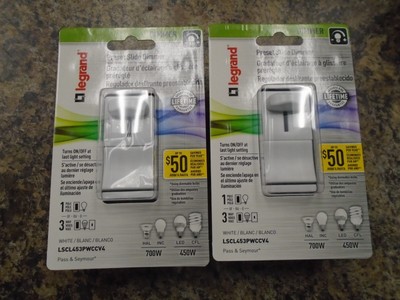 2 LEGRAND WHITE PRESET SLIDE DIMMER SWITCHES LSCL453PWCCV4 CFL / LED ...
