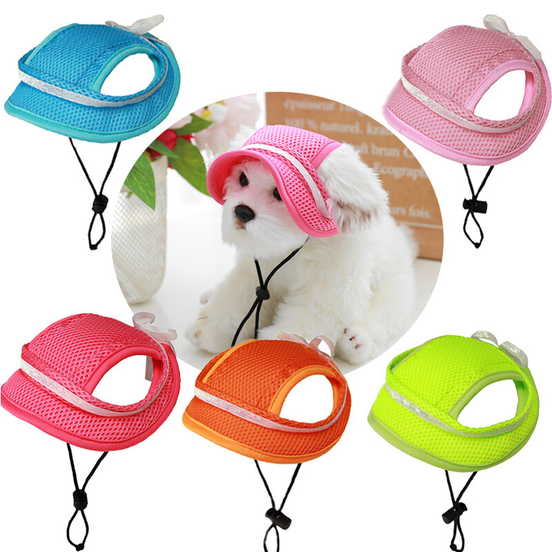Pet Princess Hat Dog Mesh Sunhat Leak Ear Baseball Cap Pet Headwear ...
