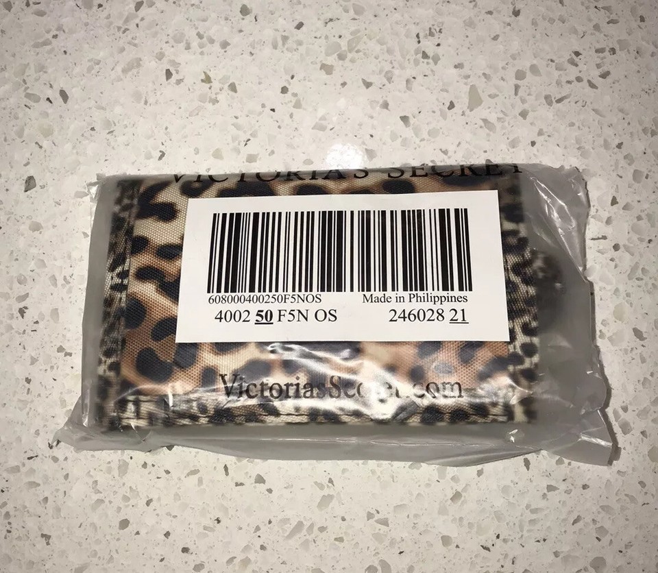 VS VICTORIAS SECRET PINK KEYCHAIN MESH POCKET LANYARD WALLET LEOPARD | eBay
