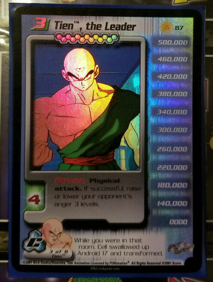 Foil Tien, the Leader Cell Saga Level 3 Holo #87 DBZ CCG TCG Score Card ...