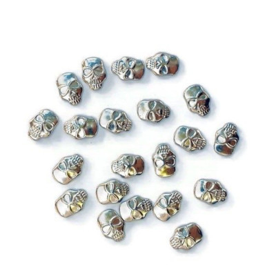 Silver Hotfix Skull Covex Dome Stud 11mm x 7.5mm | eBay