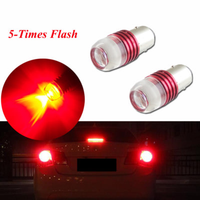 2x Red 1157 LED Flashing Strobe Blinking Tail Stop Brake Lights Bulbs ...