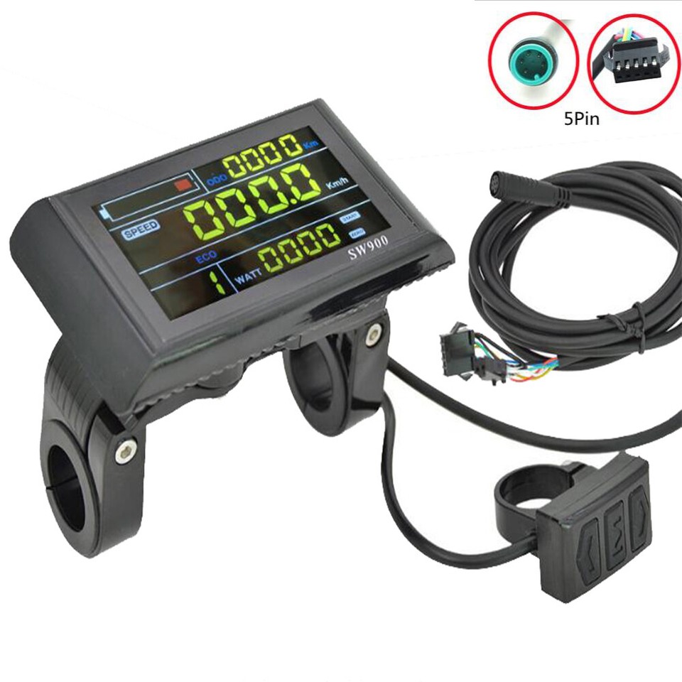 EBike 24V/36V/48V/60V SW900 Colorful LCD Display Power Speed Meter ...