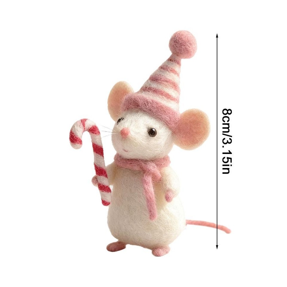 Finished cane with mouse, deer, elderly, Handmade Christmas Mouse ...