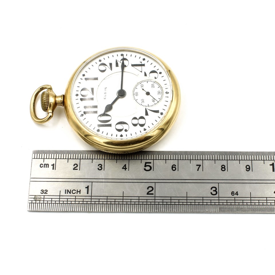 1921 Elgin Father Time 454 Model 15 21J RR Grade 16s Pocket Watch # ...