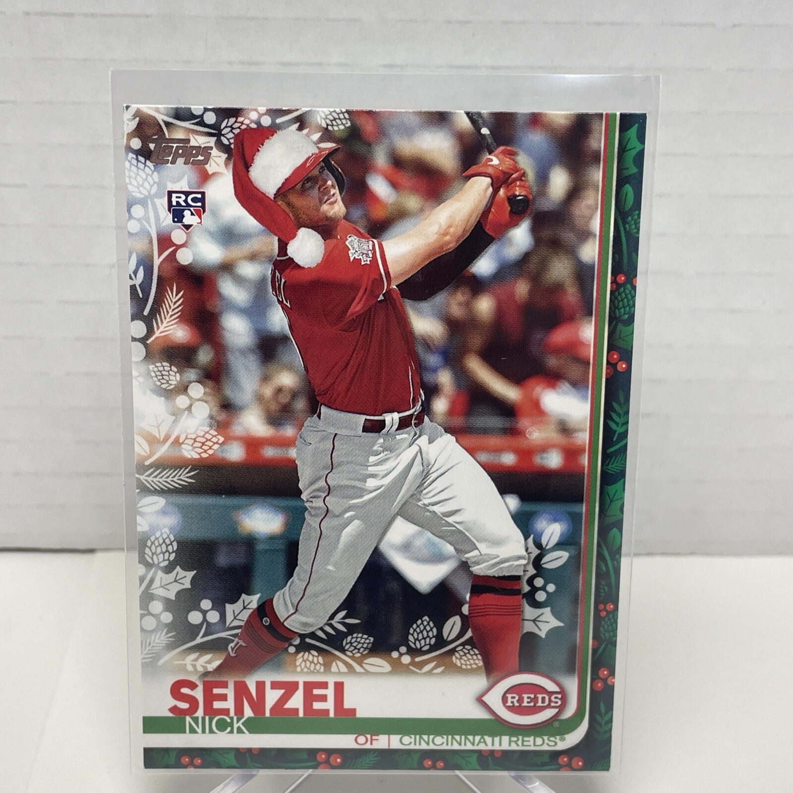 2019 Topps Holiday NICK SENZEL SP Variation Code 63 REDS SANTA HAT ...