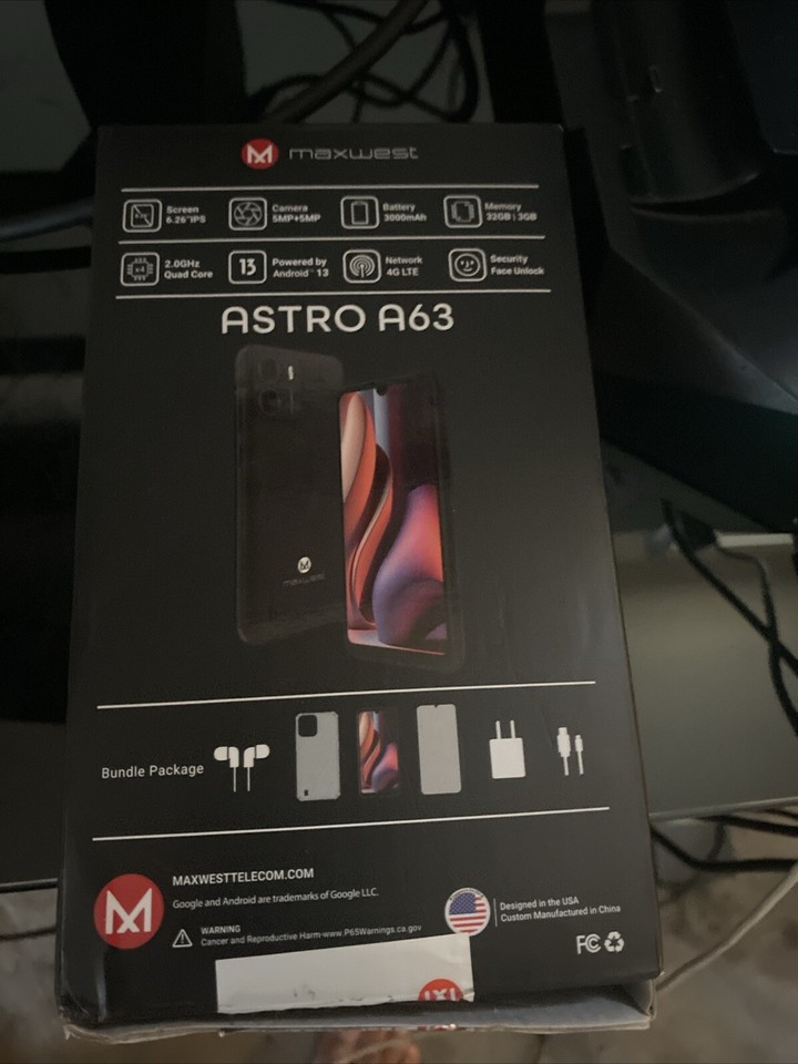 Maxwest Astro A63 - Black - Smartphone - *AS-IS FOR SALVAGE/PARTS ...