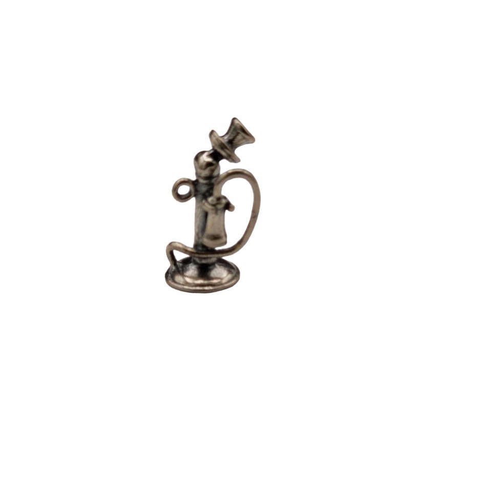 Sterling Silver Charm Old Fashioned Telephone Trumpet Phone Operator ...