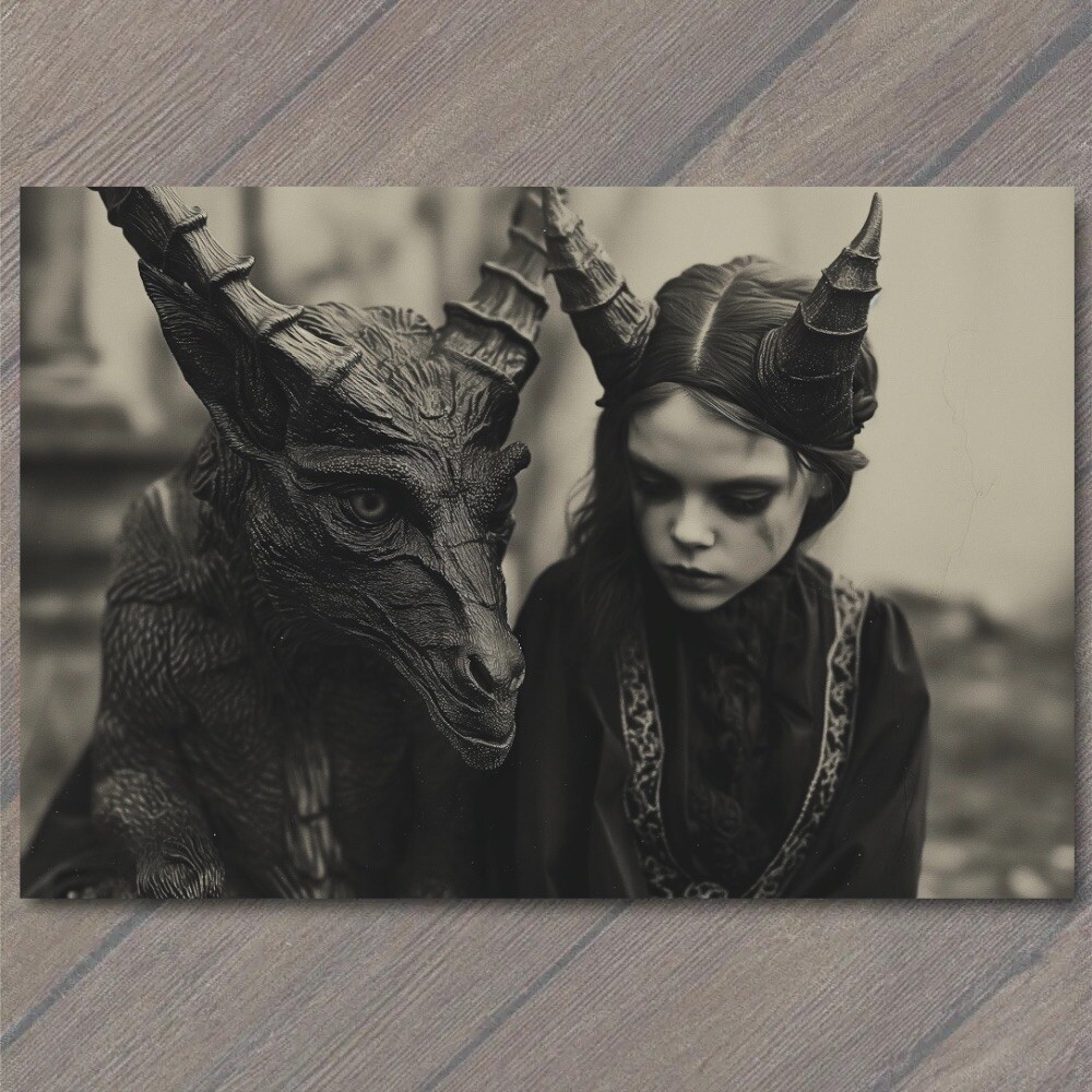 POSTCARD Girl Monster Weird Creepy Imaginary Friend Nightmare Scary ...