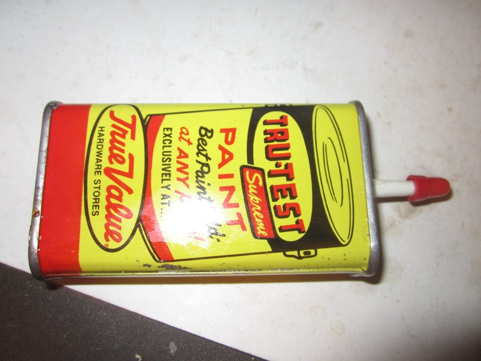 Vintage 1950s True VALUE Hardware TRU-TEST Household Oil CAN Tin w ...
