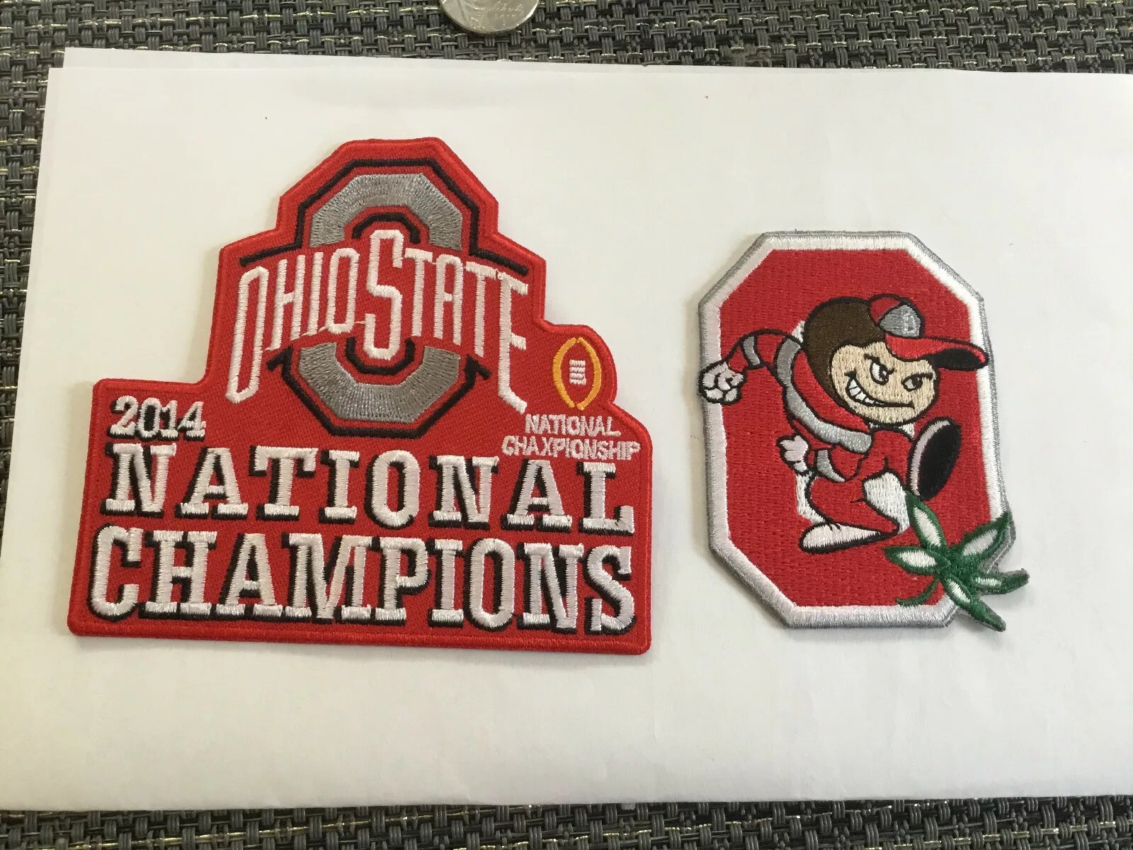 2 OSU Ohio State Buckeyes Vintage RARE Embroidered Iron On Patch Large ...