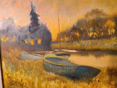 Original Oil Painting by Frank Handlen – Signed- Vintage 1970s | Maine ...