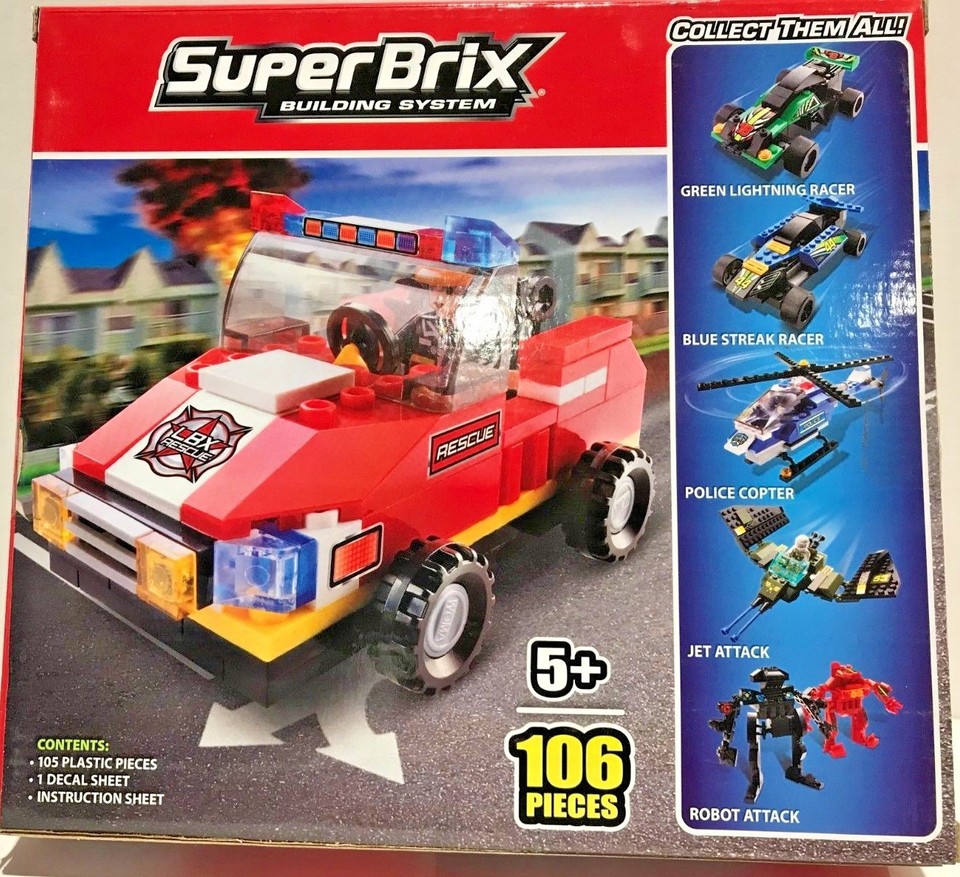 FIRE RESCUE TRUCK Super Brix Building System Cra-Z-Art NEW IN BOX 106 ...
