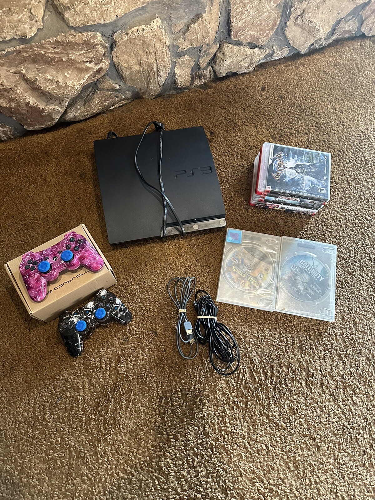 PS3 Console With 8 Games, 2 Replacement Remotes Original Remotes Not ...