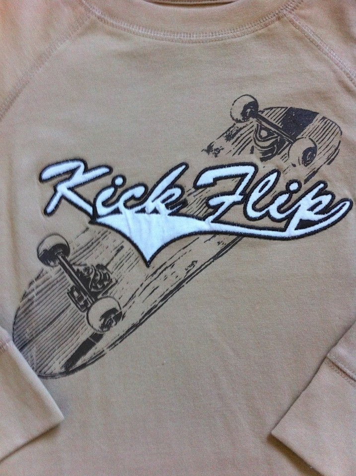 NWOT Gymboree Half Pipe Hero tan skateboard top Sz 4 long sleeve Kick ...