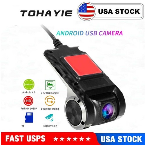 USB Car DVR Driving Recorder 1080P 170° Camera 30fps Dash Cam for ...