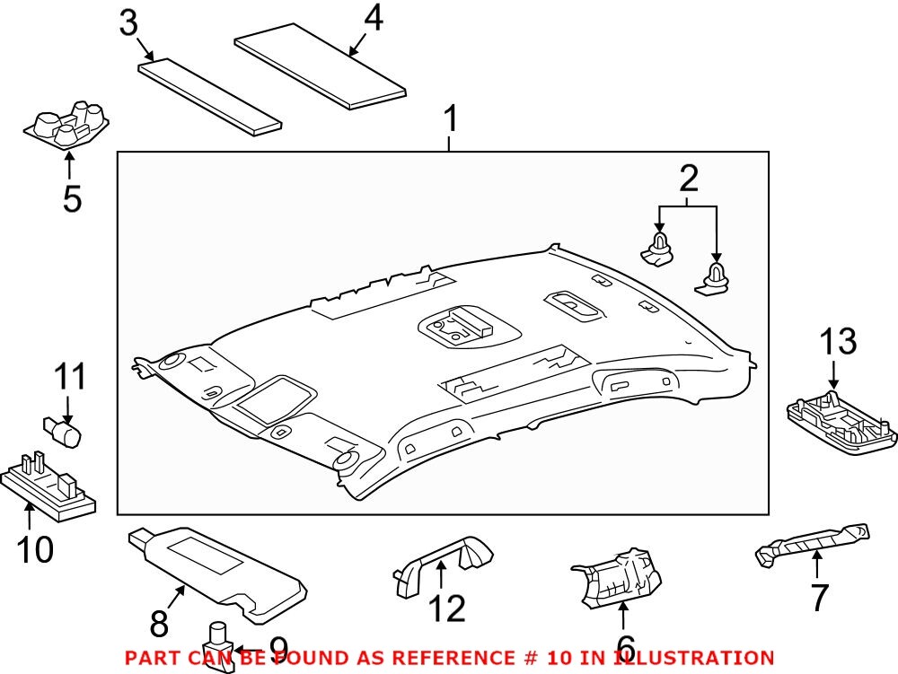 Genuine OEM Sun Visor Light For Toyota 8134006030 | eBay