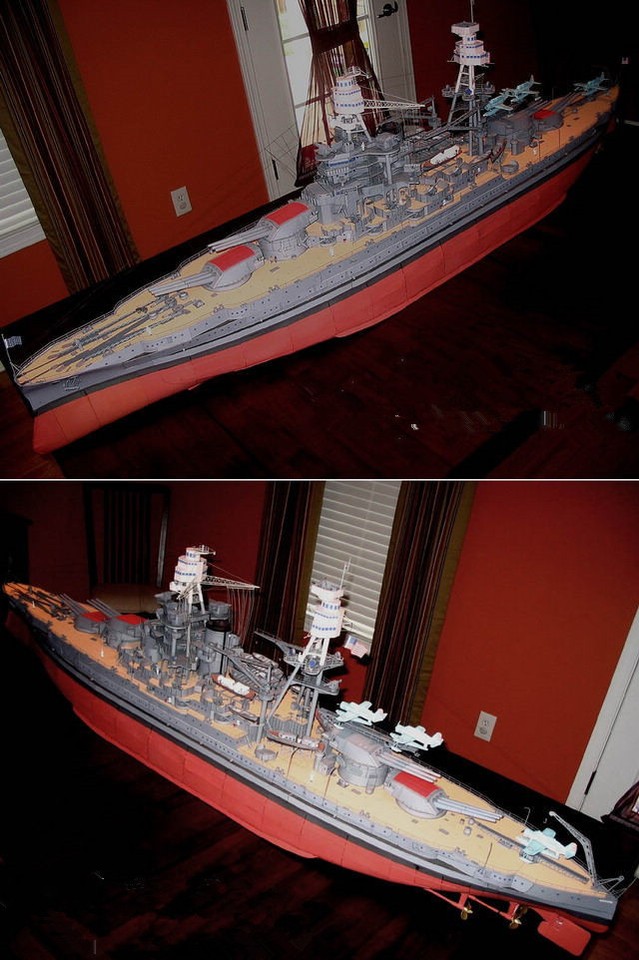 Scale 1:250 USS Arizona BB-39 Battleship DIY 75cm=30" Long Card Paper ...