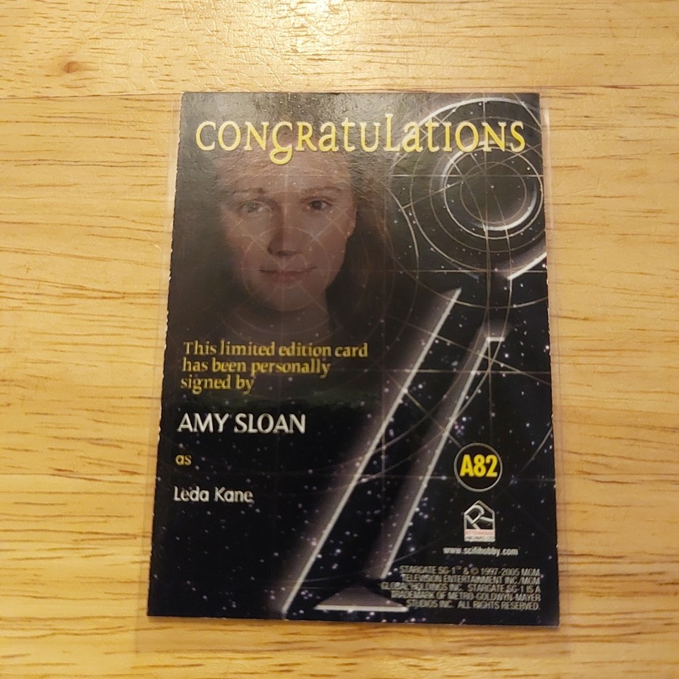 2007 Stargate SG-1 Season 9 Amy Sloan as Leda Kane A82 autograph card ...