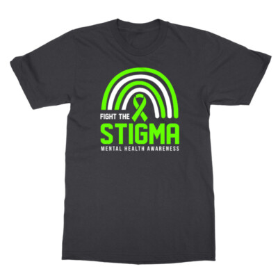 Mental Health Fight The Stigma Green Ribbon Rainbow Unisex T-Shirt | eBay