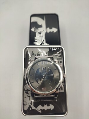 New DC Comics Batman Watch Accutime w/Collectible Case - Steel - NOS | eBay