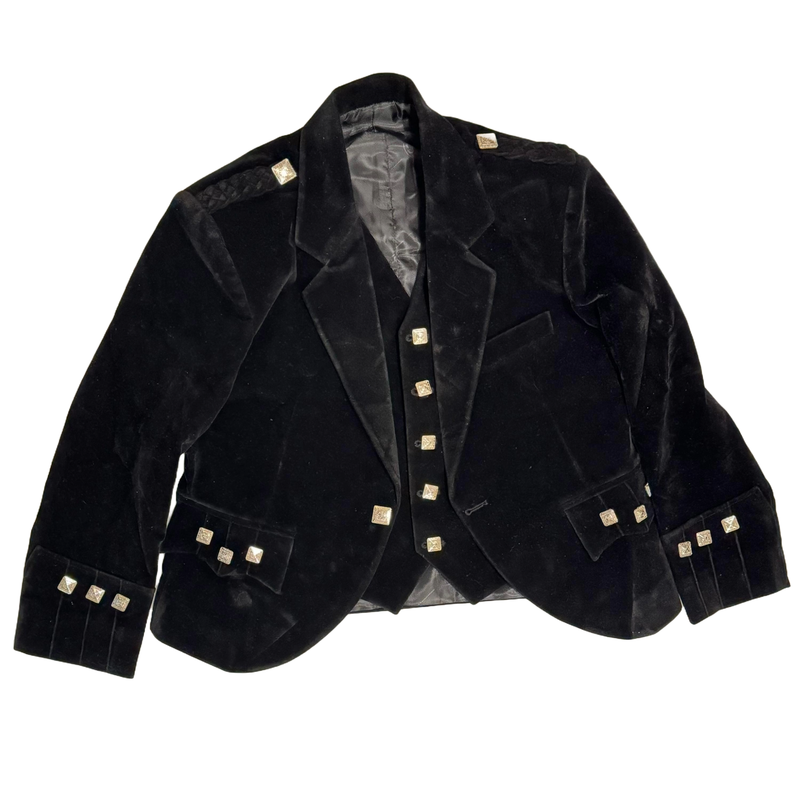 Mens Velvet Scottish Highland Argyle kilt Jacket & Waistcoat In 2 ...