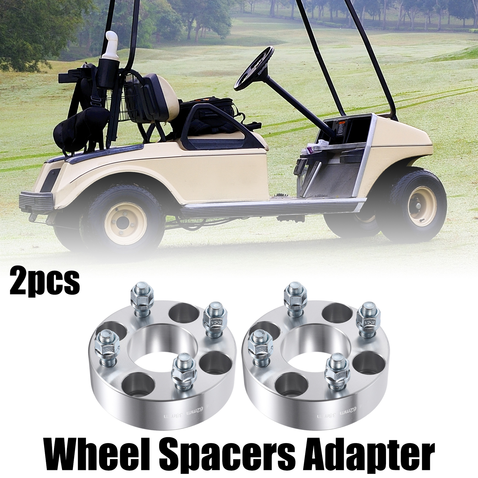 2pcs 1.5" Wheel Spacer Adapters 4.06" M12x1.25 Studs Fits Club Car Golf ...