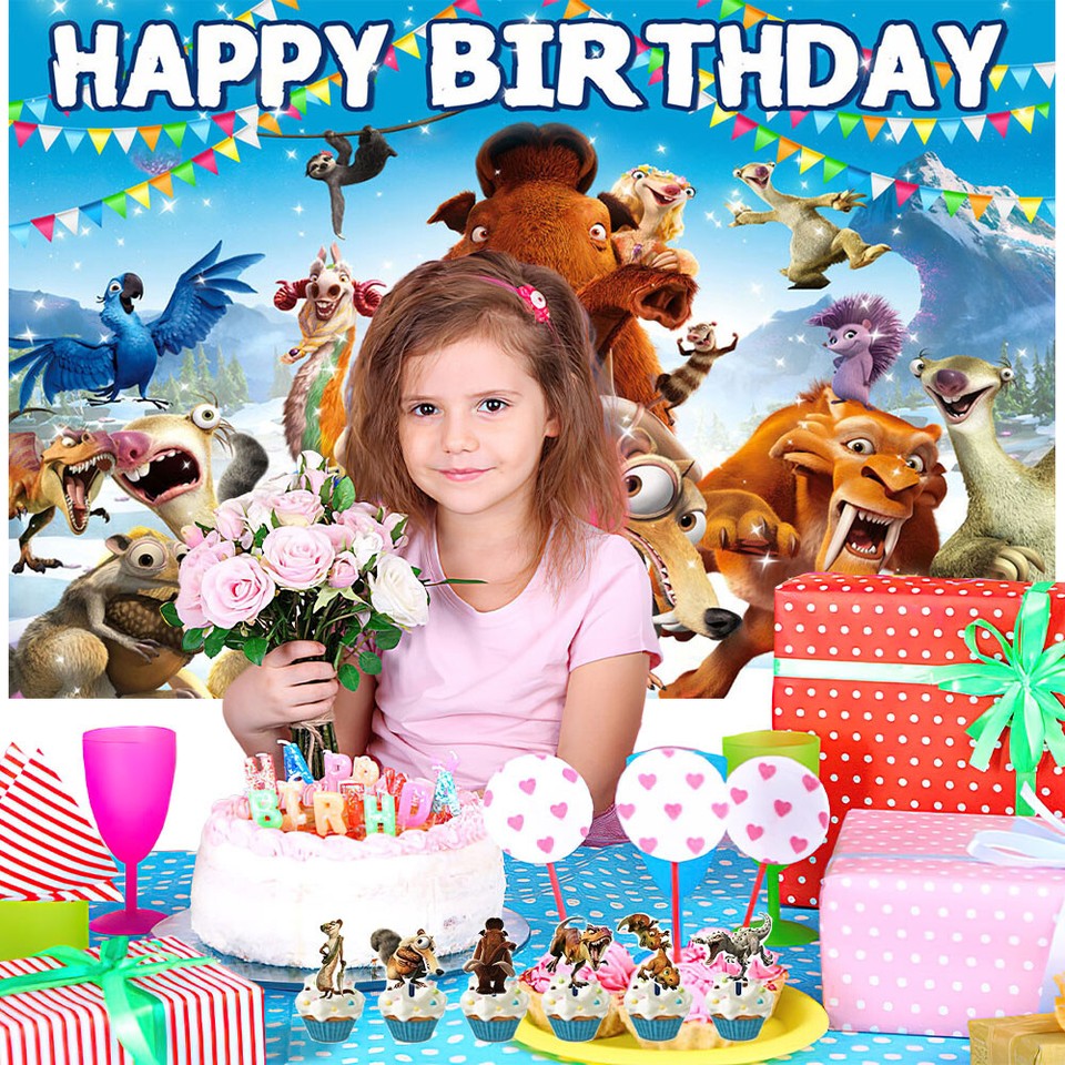 Ice Age Birthday Decoration Party Supplies Balloons Cake Toppers ...
