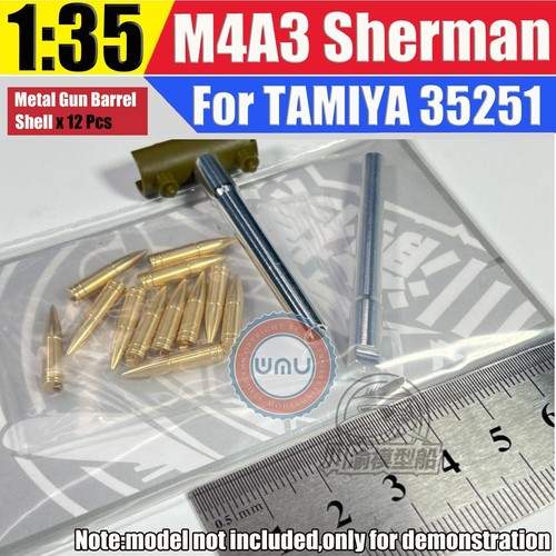 1/35 105mm Howitzer Metal Barrel Shell for Tamiya 35251 M4A3 Sherman ...