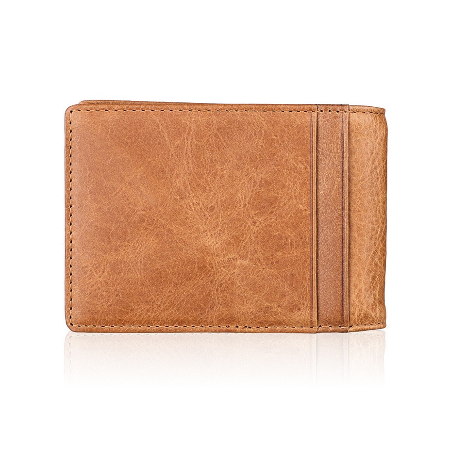 US Slim Money Clip Bifold Leather Front Pocket Wallet Gift for Men RFID ...
