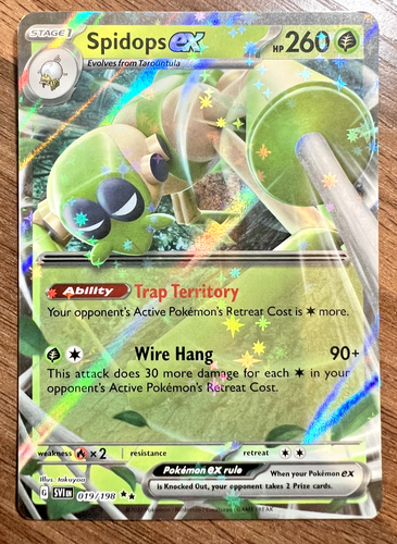 Pokémon TCG Scarlet & Violet Base Set Spidops EX 019/198 Holo Double ...