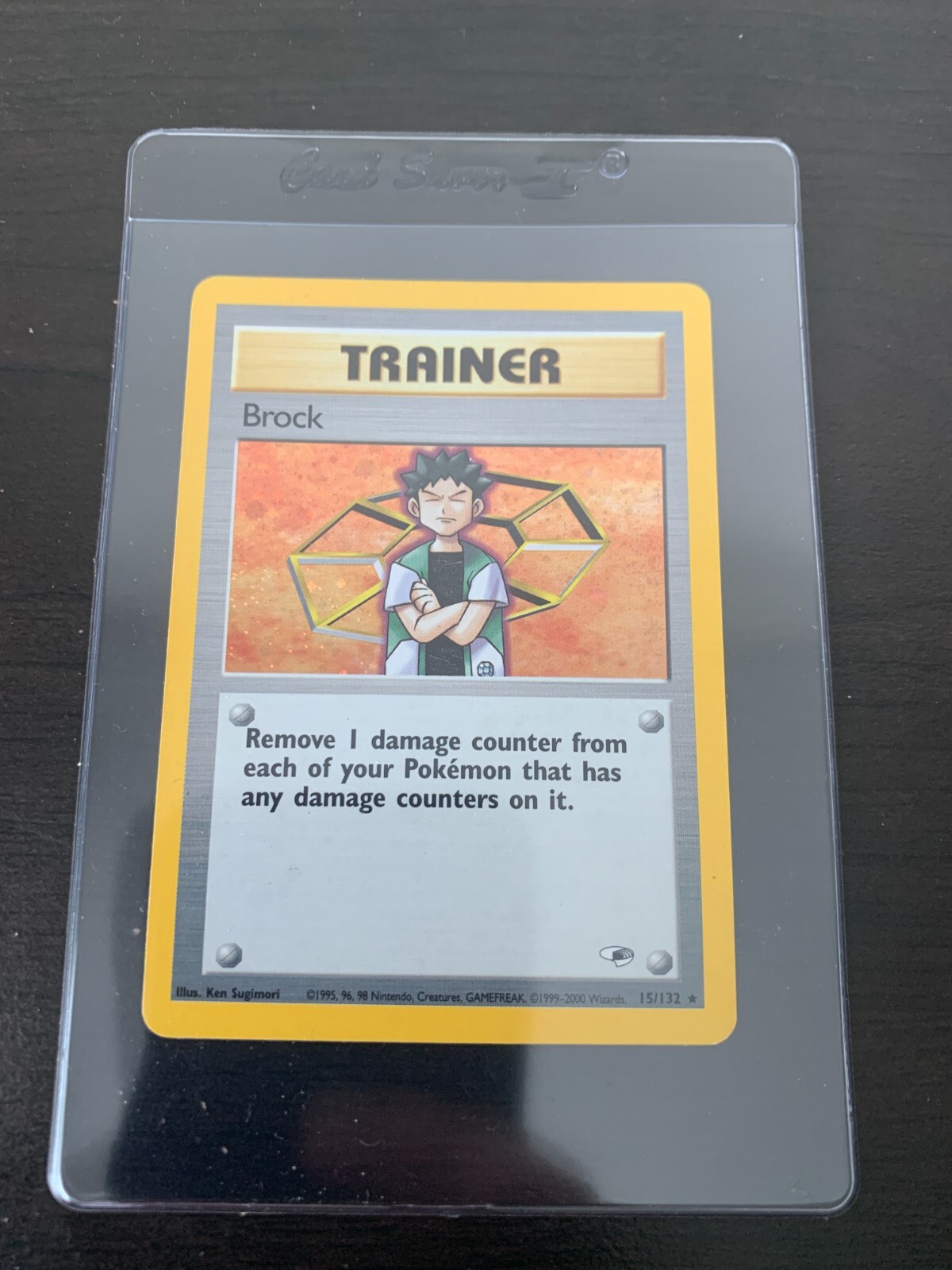 Pokemon Brock Trainer Card Gym Heroes Holographic Rare 15/132 WoTC Holo ...