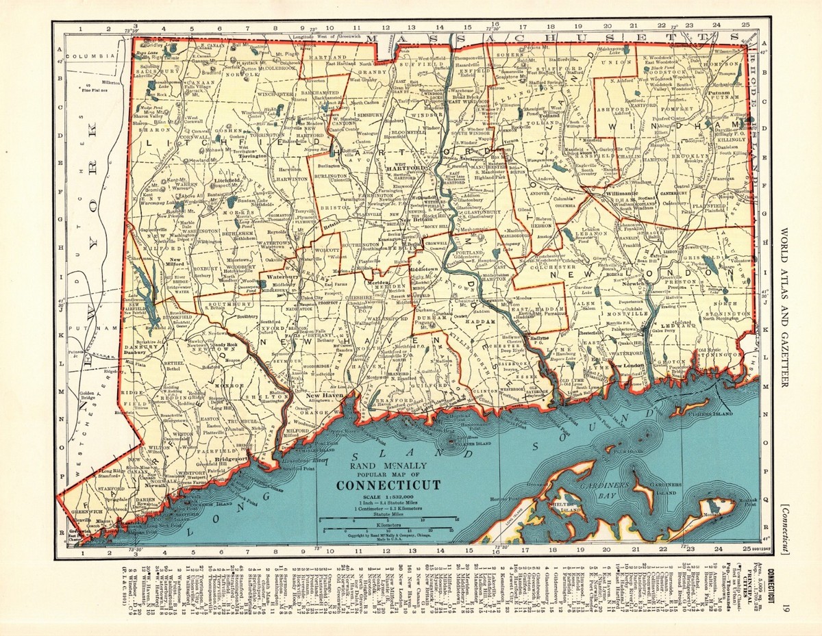 Connecticut State Map State Maps Of New England Maps For MA, NH, VT,