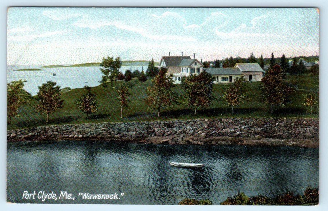 PORT CLYDE, Maine ME ~ WAWENOCK HOTEL Knox County c1910s Postcard | eBay
