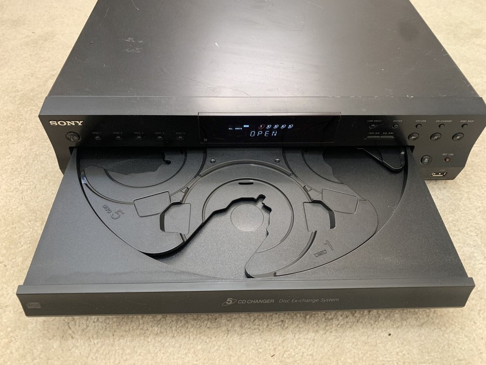 Sony 5 Disc Changer USB Recorder CD Player CDP-CE500 Tested No Remote ...