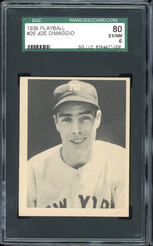 1939 Play Ball Joe Dimaggio Rookie Card #26 RC HOF - Certified SGC 6 ...