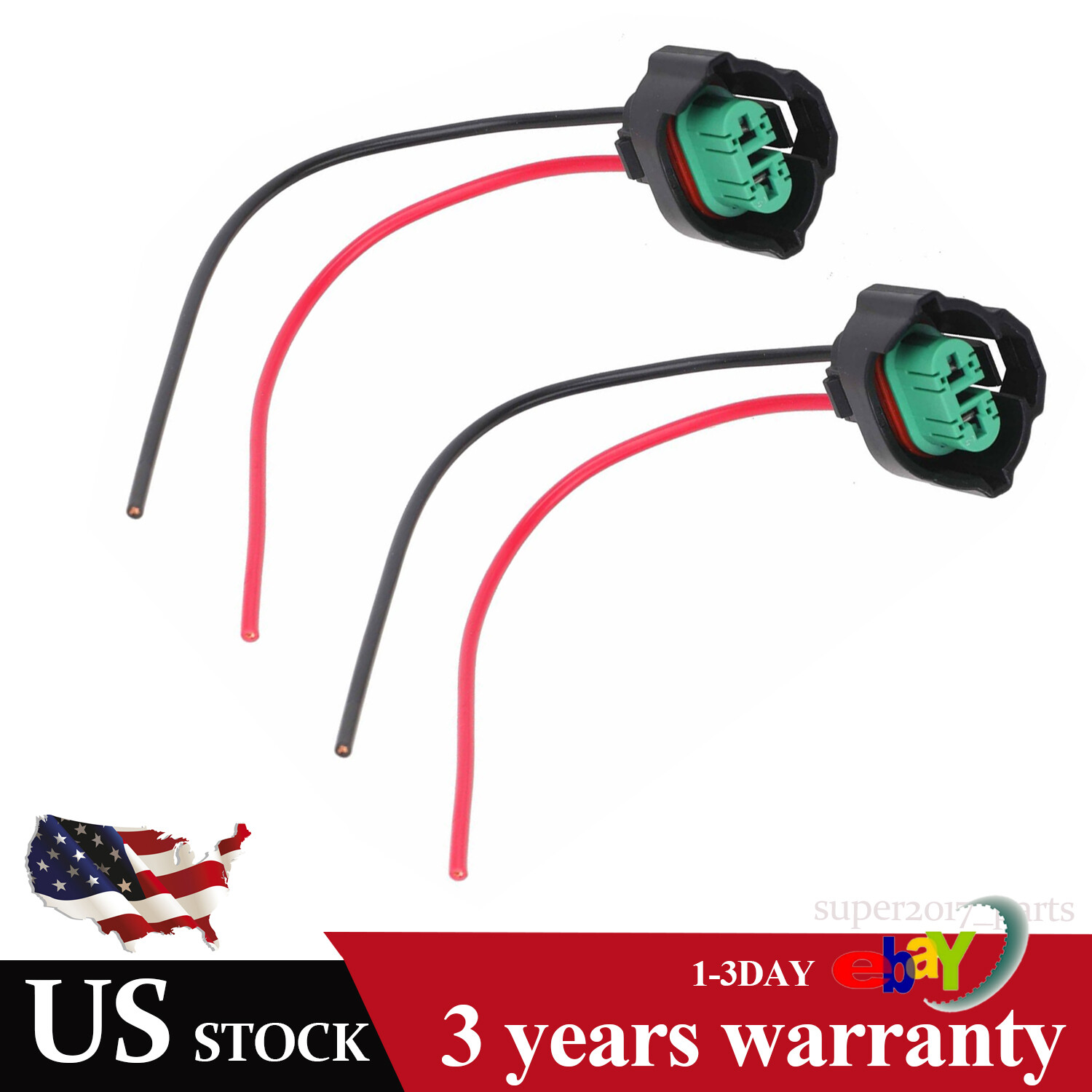 Wire Pigtail Female C H11 Two Harness Head Light Low Beam Bulb Plug ...