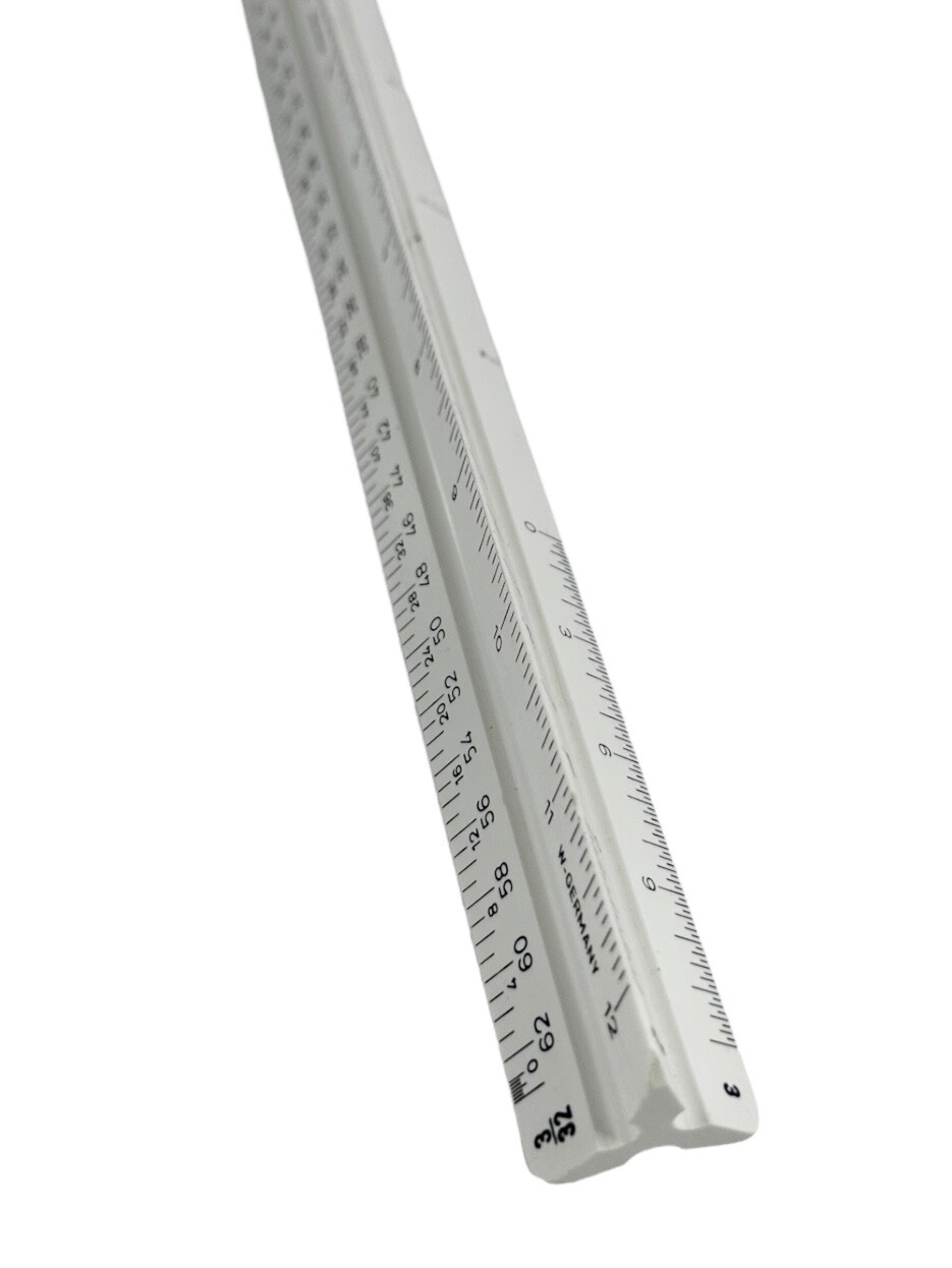 Vintage Alvin 110P Triangle Architect Drawing Scale Ruler White EUC ...